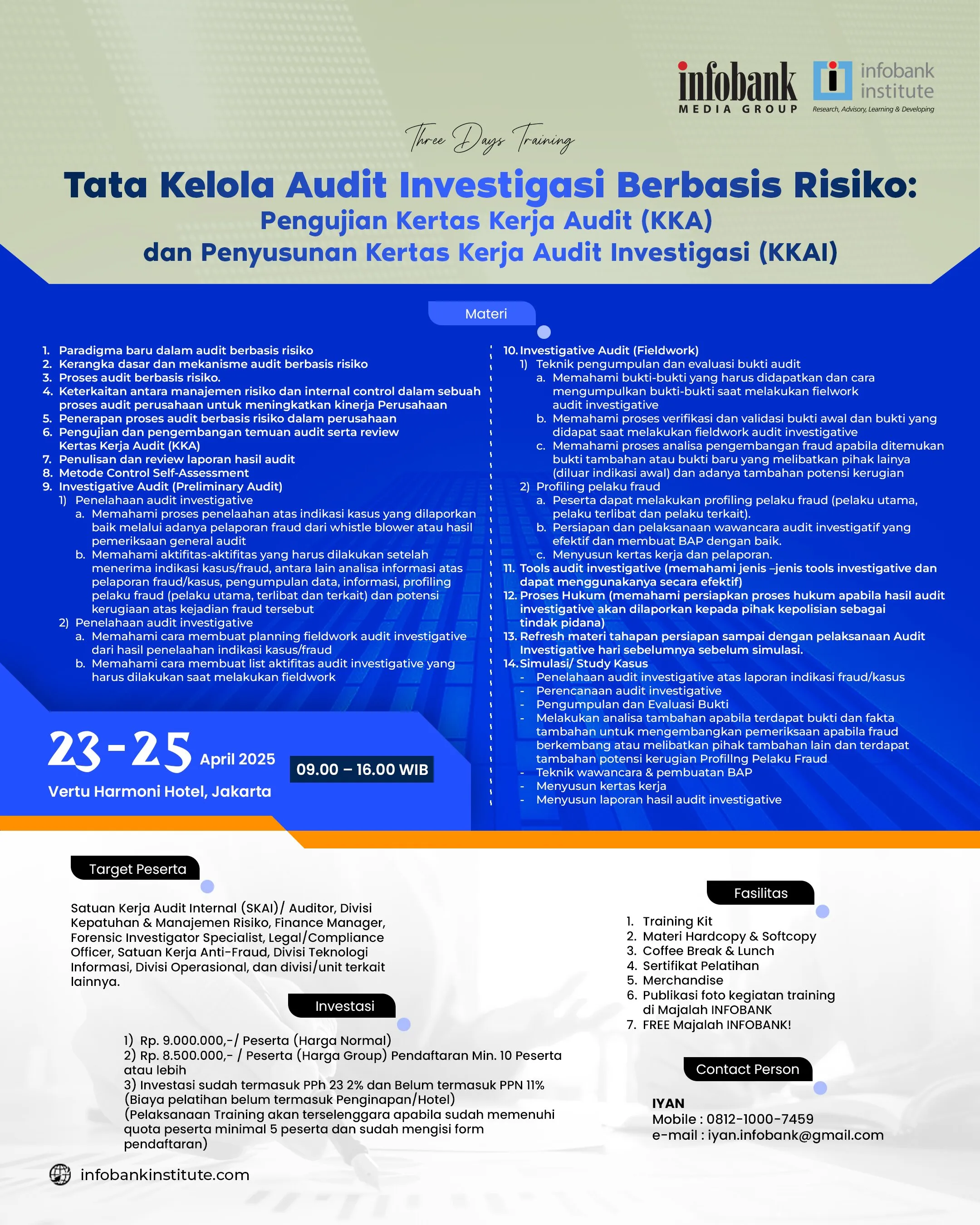 Tata Kelola Audit Investigasi Berbasis Risiko: Pengujian Kertas Kerja Audit (KKA) dan Penyusunan ...